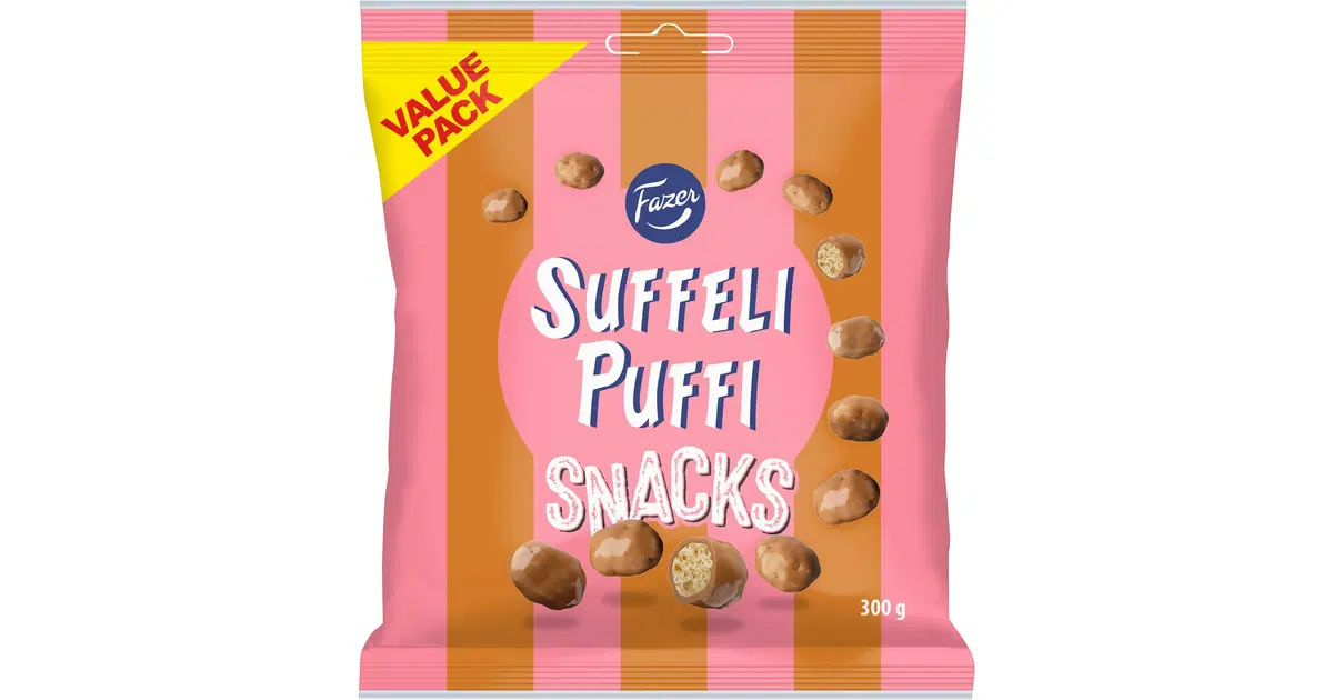 Fazer Suffeli Puffi Snacks pussi 300g | S-kaupat ruoan verkkokauppa