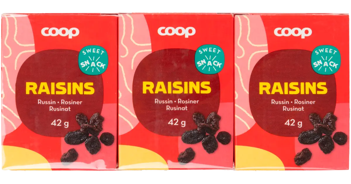 Coop rusinat 6 x 42 g | S-kaupat ruoan verkkokauppa