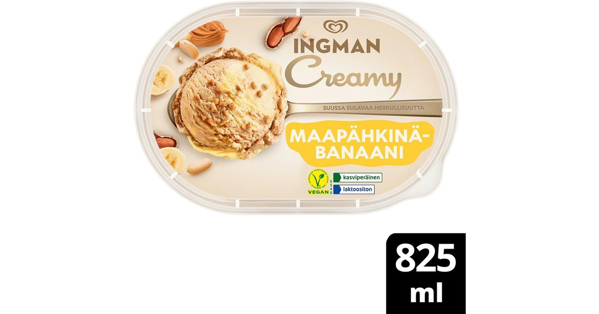 Ingman Creamy Maapähkinä-Banaani Jäätelö Vegaaninen 825ml/442g | S ...