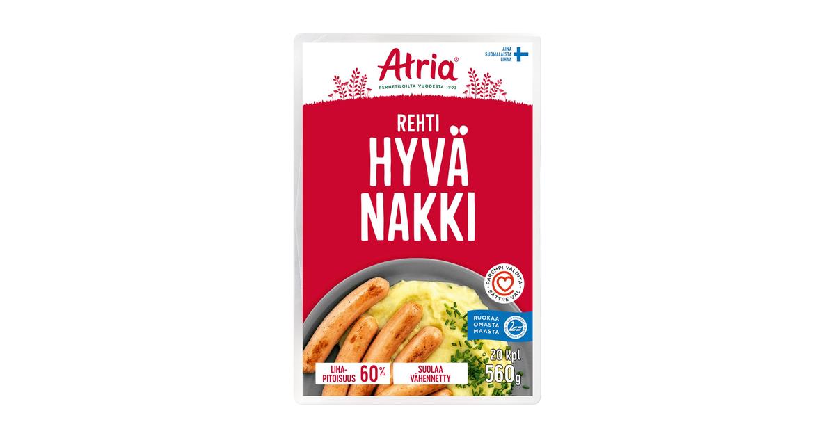 Atria Rehti Hyvä Nakki 560g | S-kaupat ruoan verkkokauppa