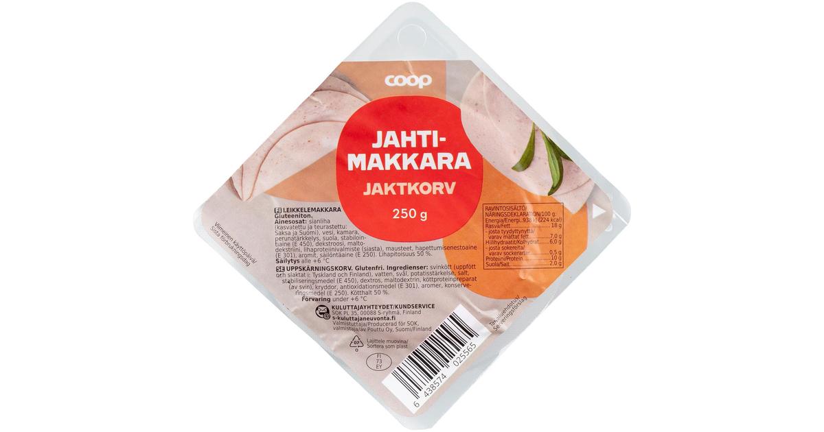 Coop jahtimakkara viipale 250 g | S-kaupat ruoan verkkokauppa