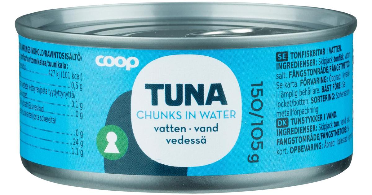Coop tuunikala tükid vees 150/105g | Prisma | alati odavad hinnad, telli kaup otse koju