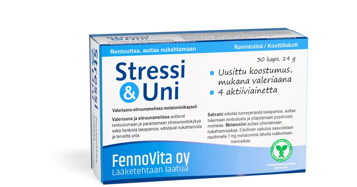 Fennovita Stressi & Uni Plus30 kaps./14 g | S-kaupat ruoan verkkokauppa