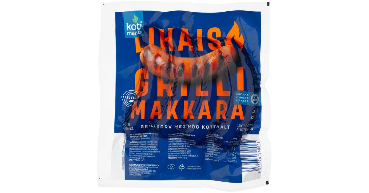 Kotimaista lihaisa grillimakkara 400 g | S-kaupat ruoan verkkokauppa