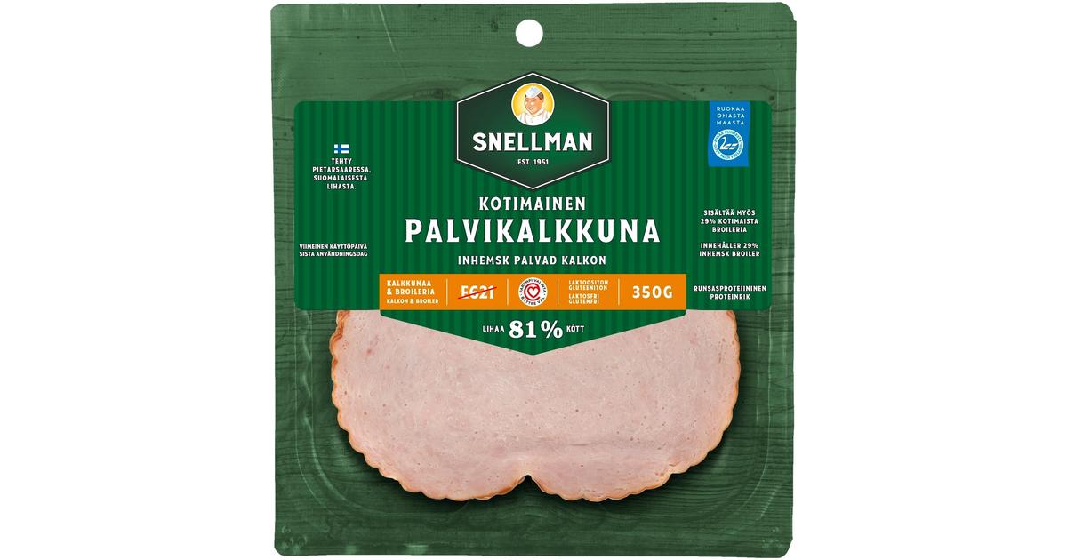 Snellman Kotimainen palvikalkkuna kokolihaleikkele 350g | S-kaupat ruoan verkkokauppa