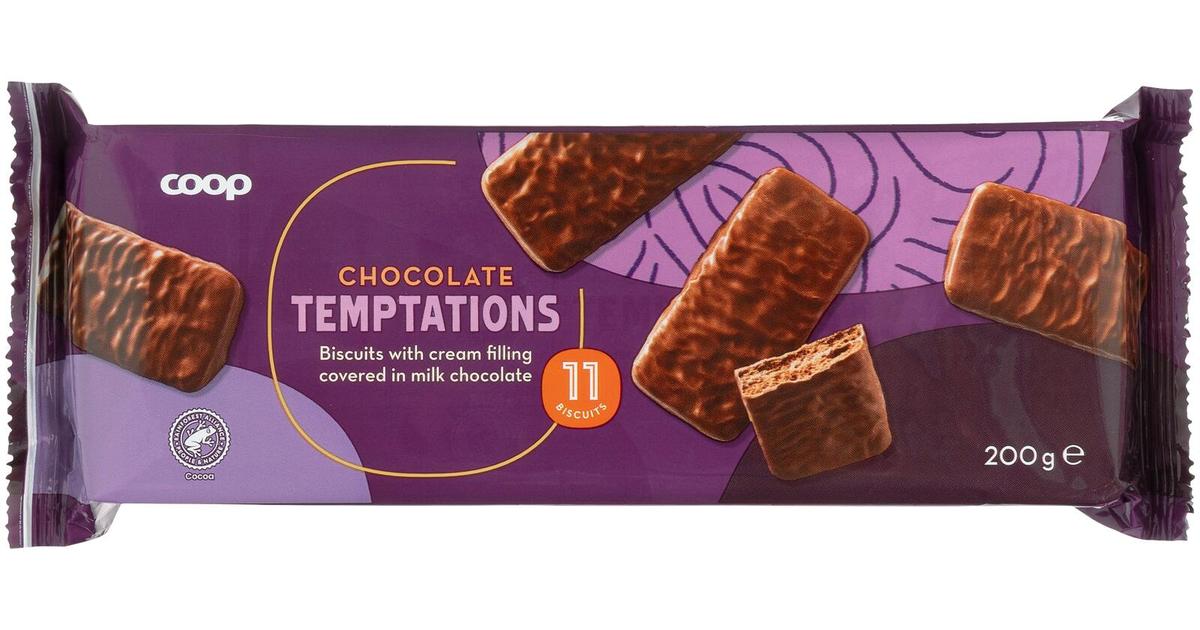 Coop Chocolate Temptations täytekeksi 200 g | S-kaupat ruoan verkkokauppa