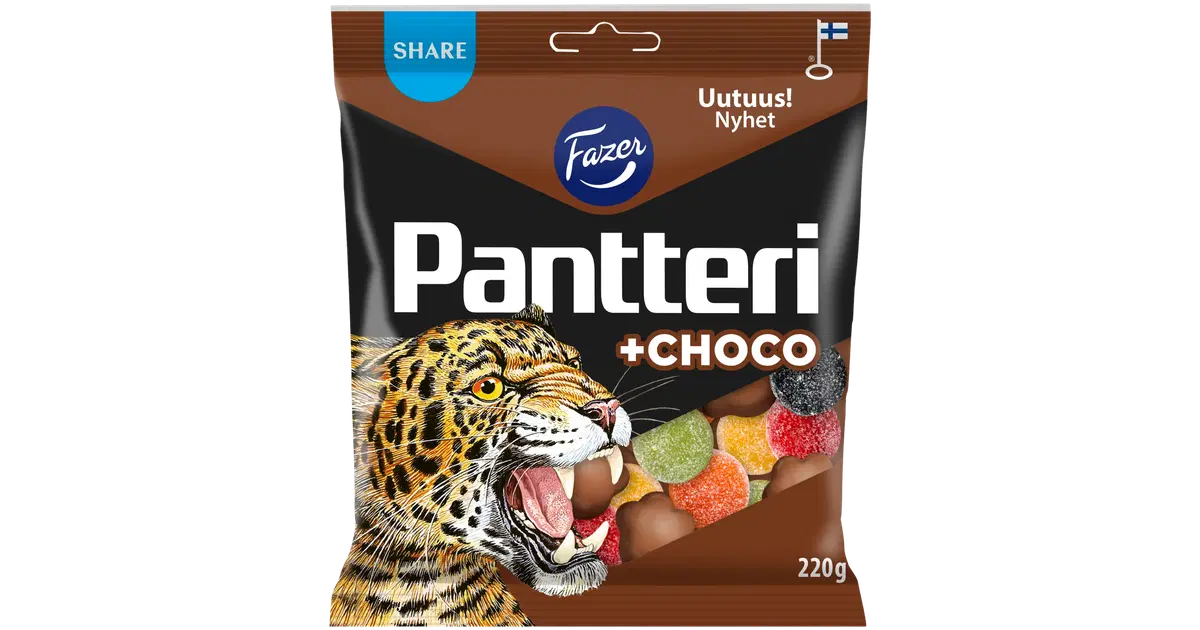 Fazer Pantteri +choco karkkipussi 220g | S-kaupat ruoan verkkokauppa