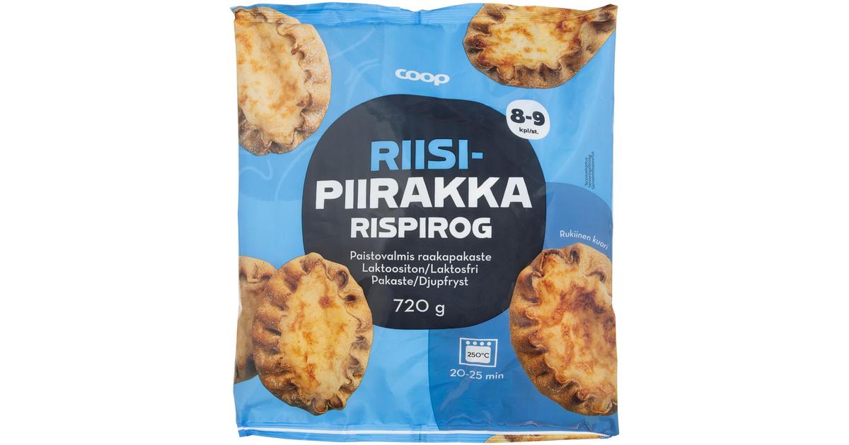 Coop riisipiirakka 8–9 kpl 720 g pakaste | S-kaupat ruoan verkkokauppa