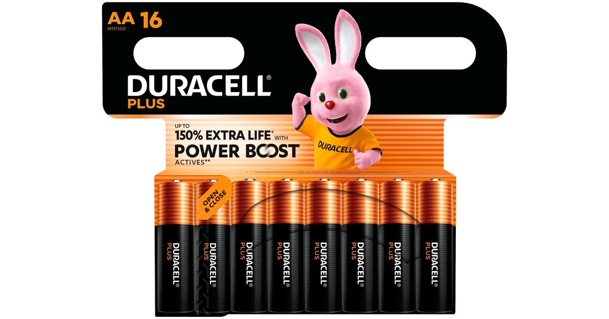 Duracell Plus paristo PowerBoost AA 16KP | S-kaupat ruoan verkkokauppa