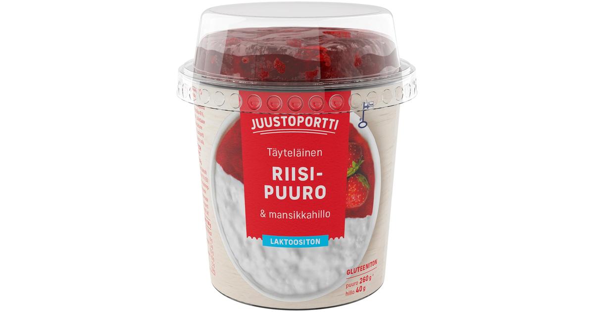 Juustoportti Täyteläinen Riisipuuro ja mansikkahillo 300g laktoositon gluteeniton | S-kaupat ...