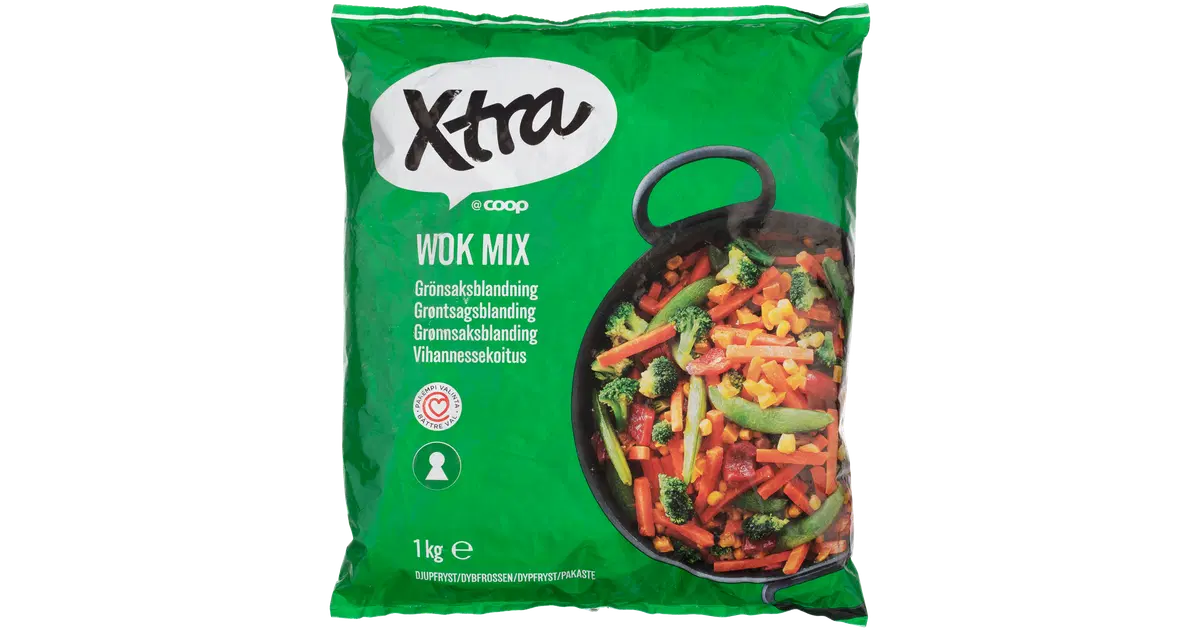 Xtra Wok mix vihannessekoitus 1 kg pakaste | S-kaupat ruoan verkkokauppa