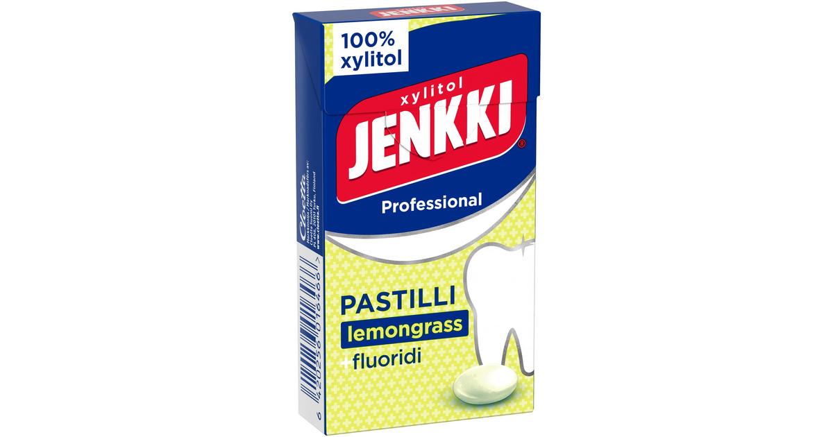 Jenkki Professional Lemongrass +fluoridi täysksylitolipastilli 34g | S ...