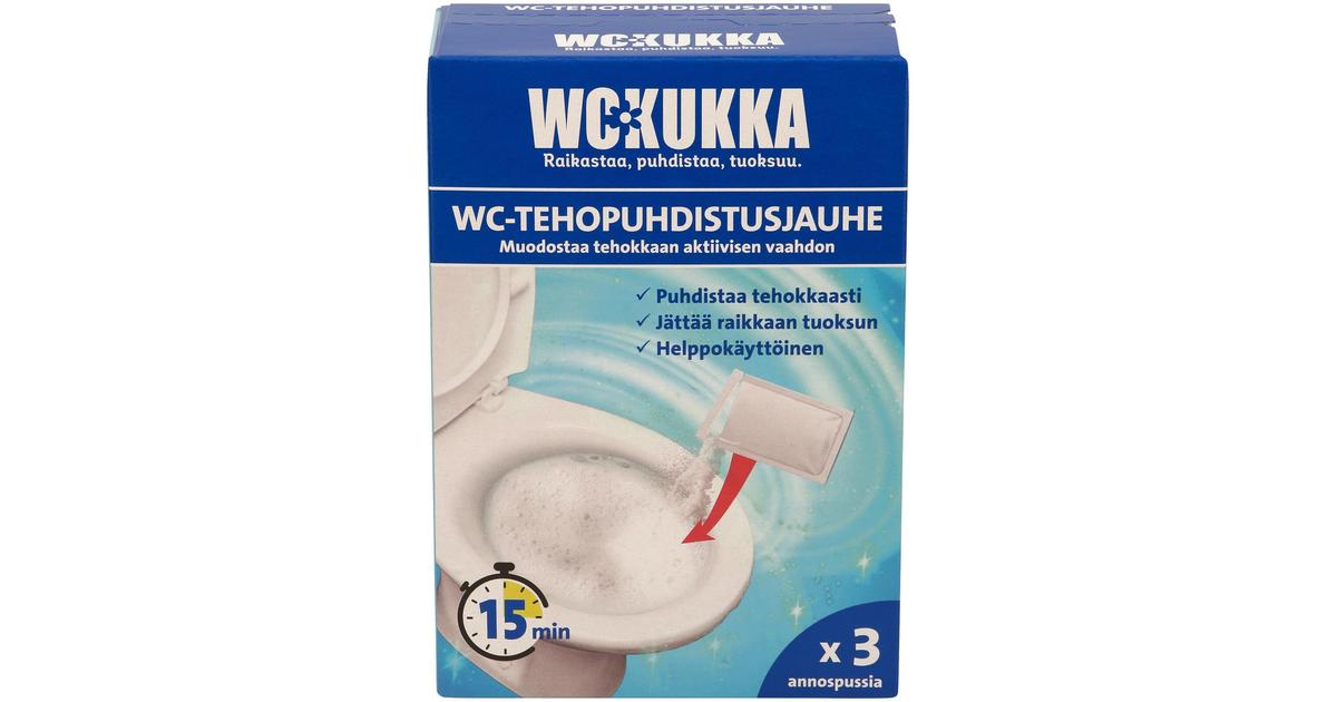 WC Kukka WC-Tehopuhdistusjauhe 3x100g | S-kaupat ruoan verkkokauppa