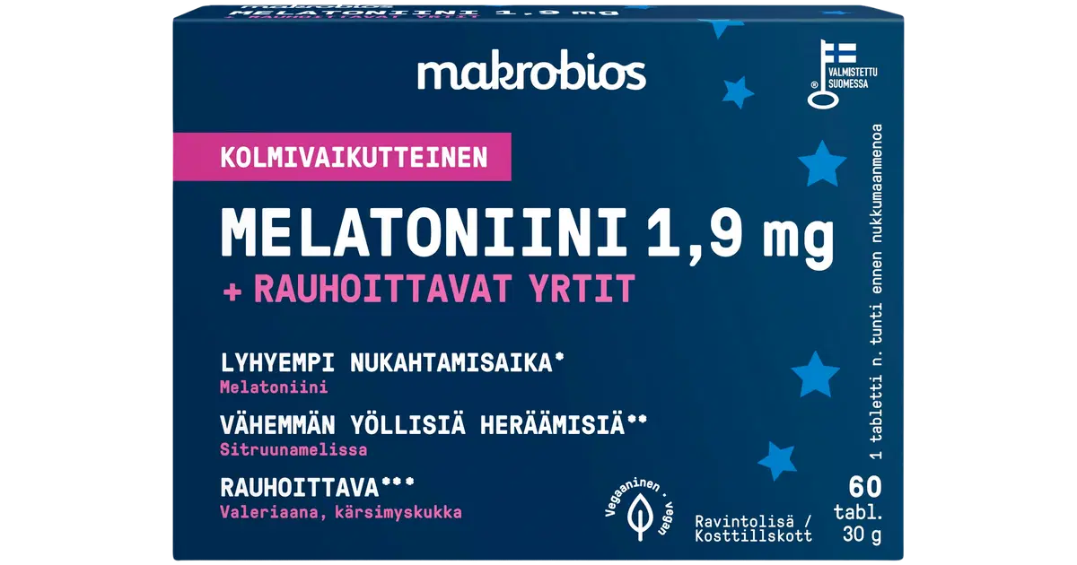 Makrobios melatoniini tabletid rahustavate ürtidega 60 tk 30 g | Prisma ...