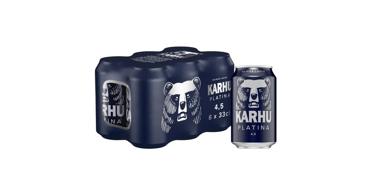 6-pack Karhu Platina Lager olut 4,5 % tölkki 0,33 L | S-kaupat ruoan ...