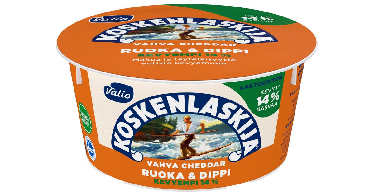 Valio Koskenlaskija® Ruoka & Dippi e125 g vahva cheddar 14 % laktoositon | S-kaupat ruoan ...