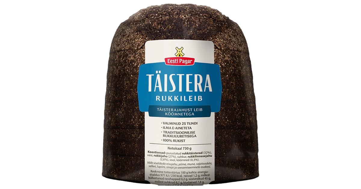 Eesti Pagar Täistera Rukkileib 730 G | Prisma | alati odavad hinnad ...