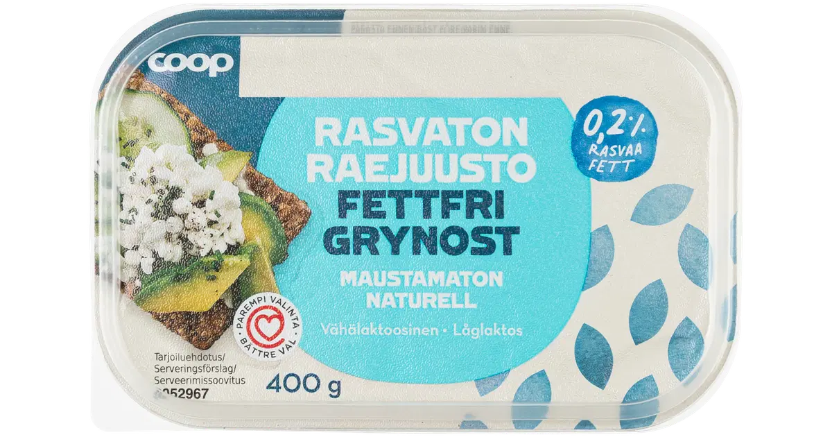 Coop 400 g 0,2% vähälaktoosinen raejuusto | S-kaupat ruoan verkkokauppa