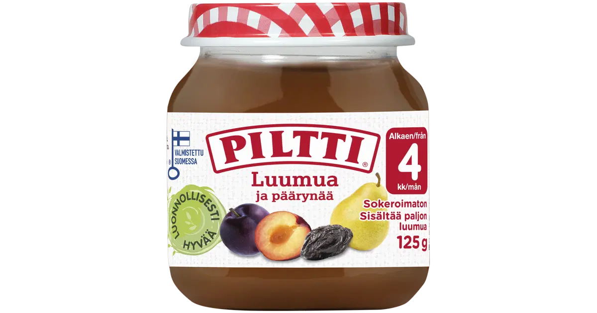 Piltti ploomi-pirnipüree 125g, alates 4-elukuust | Prisma | alati ...