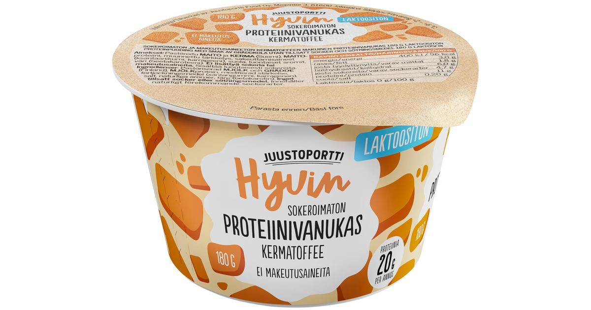 Juustoportti Hyvin proteiinivanukas 180 g kermatoffee laktoositon | S-kaupat ruoan verkkokauppa