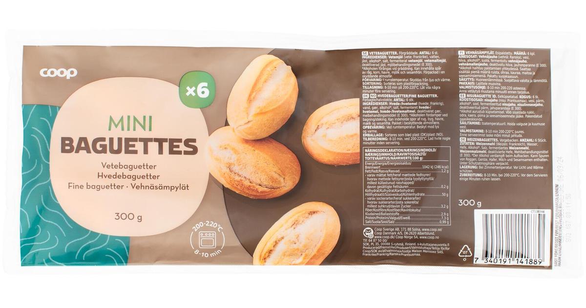 Coop vehnäsämpylät mini 6 kpl 300 g | S-kaupat ruoan verkkokauppa