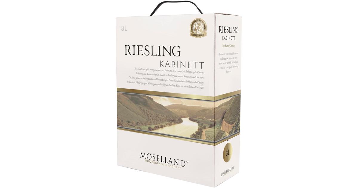 Moselland Riesling Kabinett 2022 valkoviini 8,0 til-% 3,0 L hanapakkaus ...
