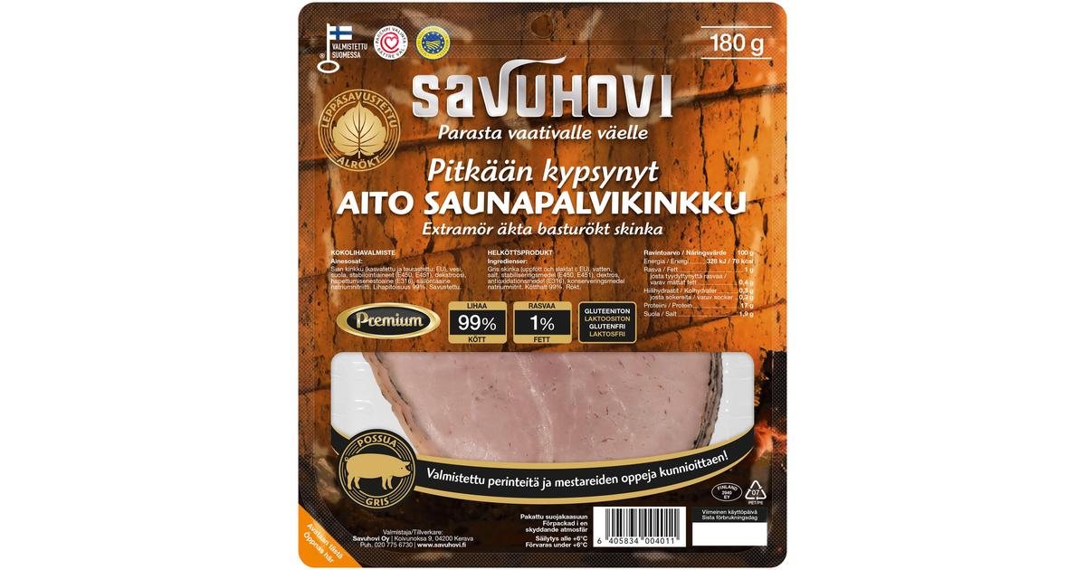 Savuhovi Pitkään Kypsynyt Aito Saunapalvikinkku 180g | S-kaupat ruoan verkkokauppa