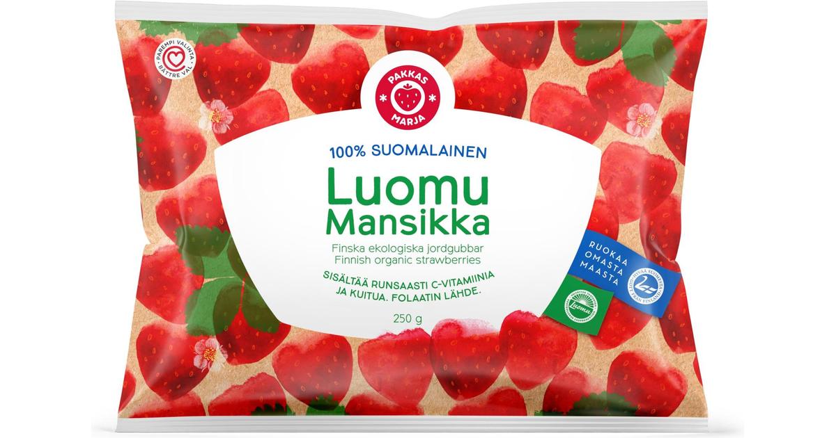 Pakkasmarja 100% suomalainen mansikka luomu 250g | S-kaupat ruoan verkkokauppa