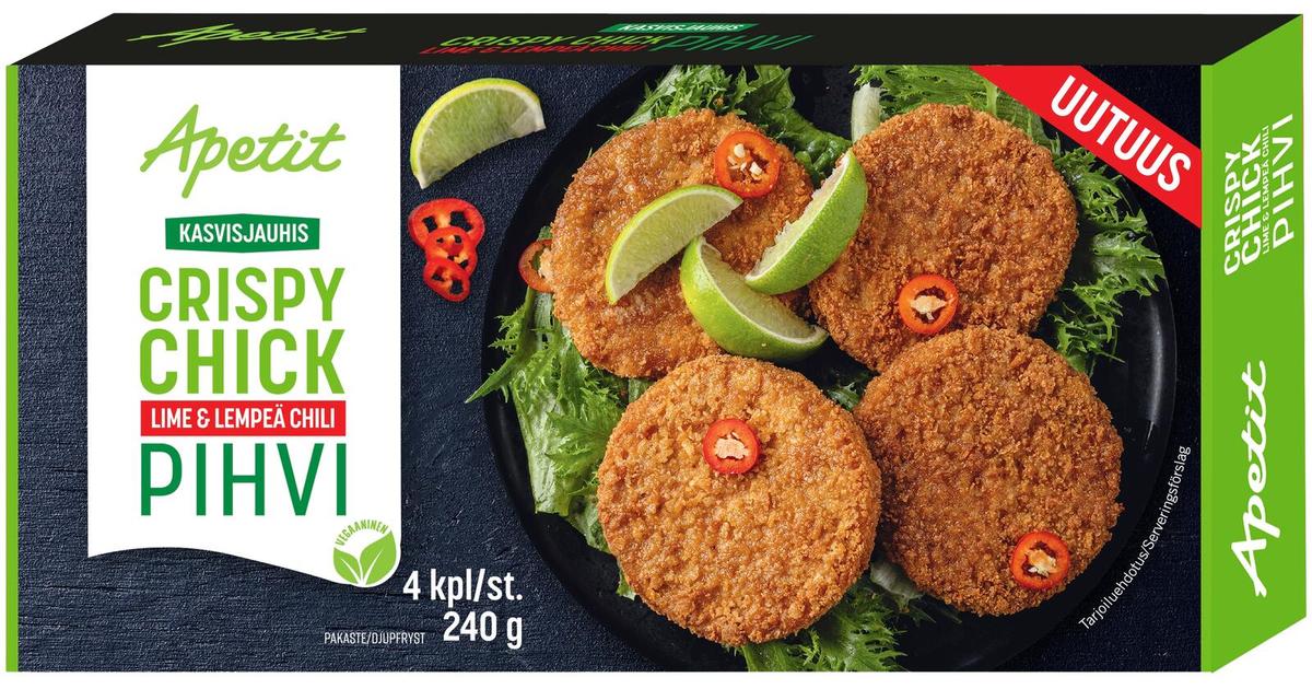 Apetit Kasvisjauhis Crispy Chick pihvi Lime&Lempeä chili pakaste 240g ...