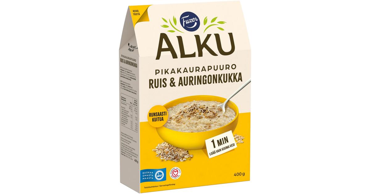Fazer Alku Ruis & auringonkukka pikakaurapuuro 400 g | S-kaupat ruoan verkkokauppa