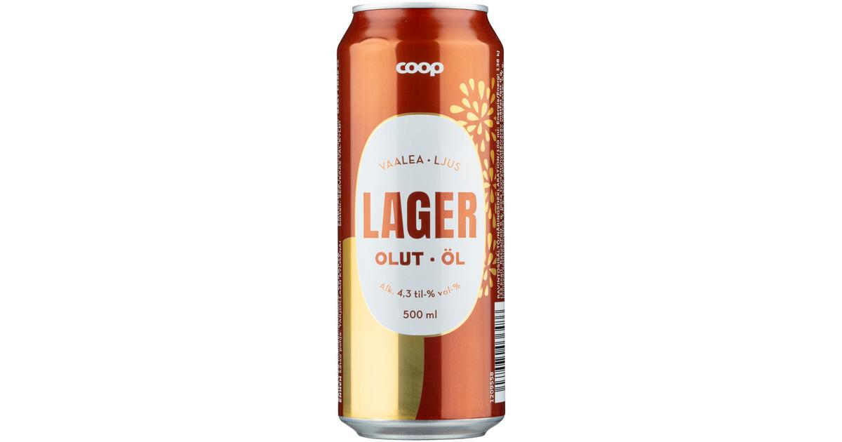 Coop Lager olut 4,3 % tölkki 0,5 l | S-kaupat ruoan verkkokauppa