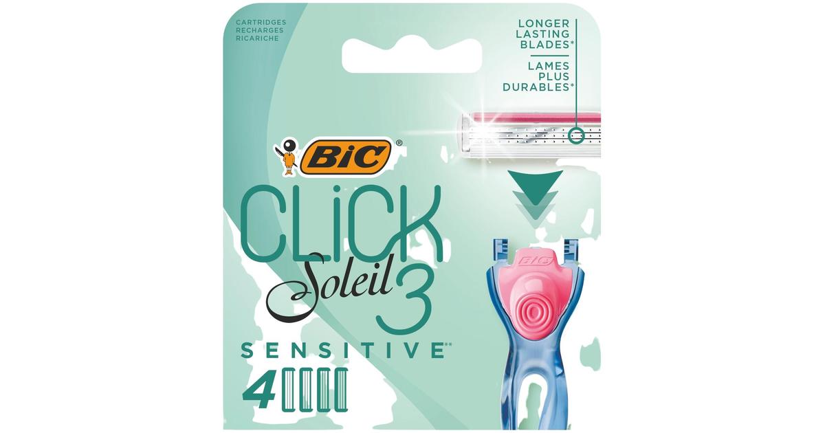BIC Click Soleil 3 Sensitive varaterä 4-pack | S-kaupat ruoan verkkokauppa
