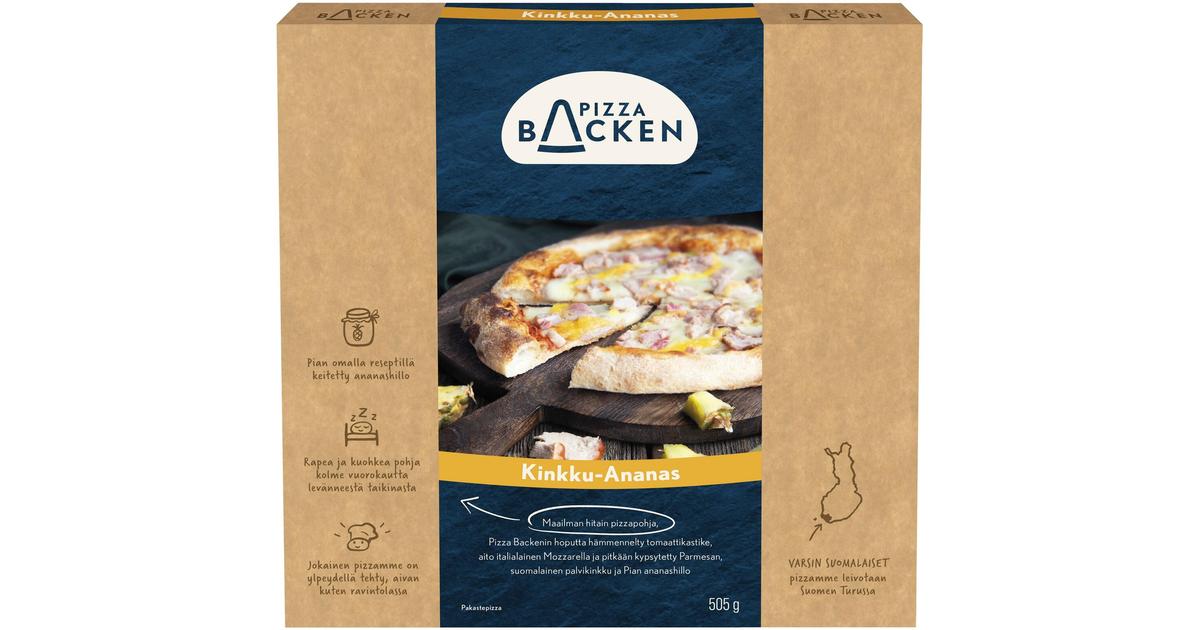 Pizza Backen Kinkku-Ananas 505g pakastepizza | S-kaupat ruoan verkkokauppa