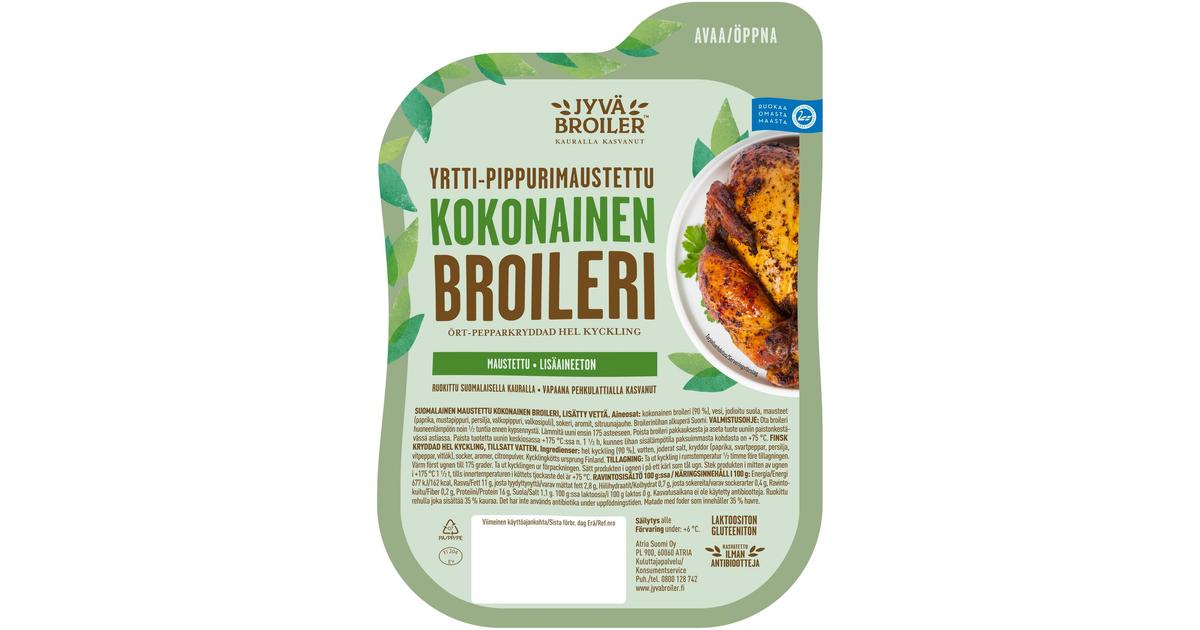 Jyväbroiler Yrtti-Pippurimaustettu Kokonainen Broileri n1,4kg | S ...