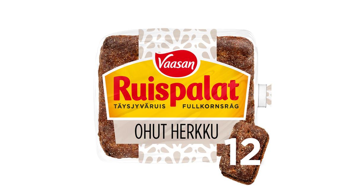 Vaasan Ruispalat Ohut Herkku 390 g 12 kpl täysjyväruisleipä | S-kaupat ...