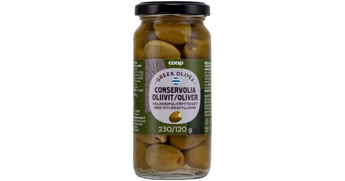Rohelised oliivid küüslaugutäidisega 240/120g | Prisma | alati odavad ...