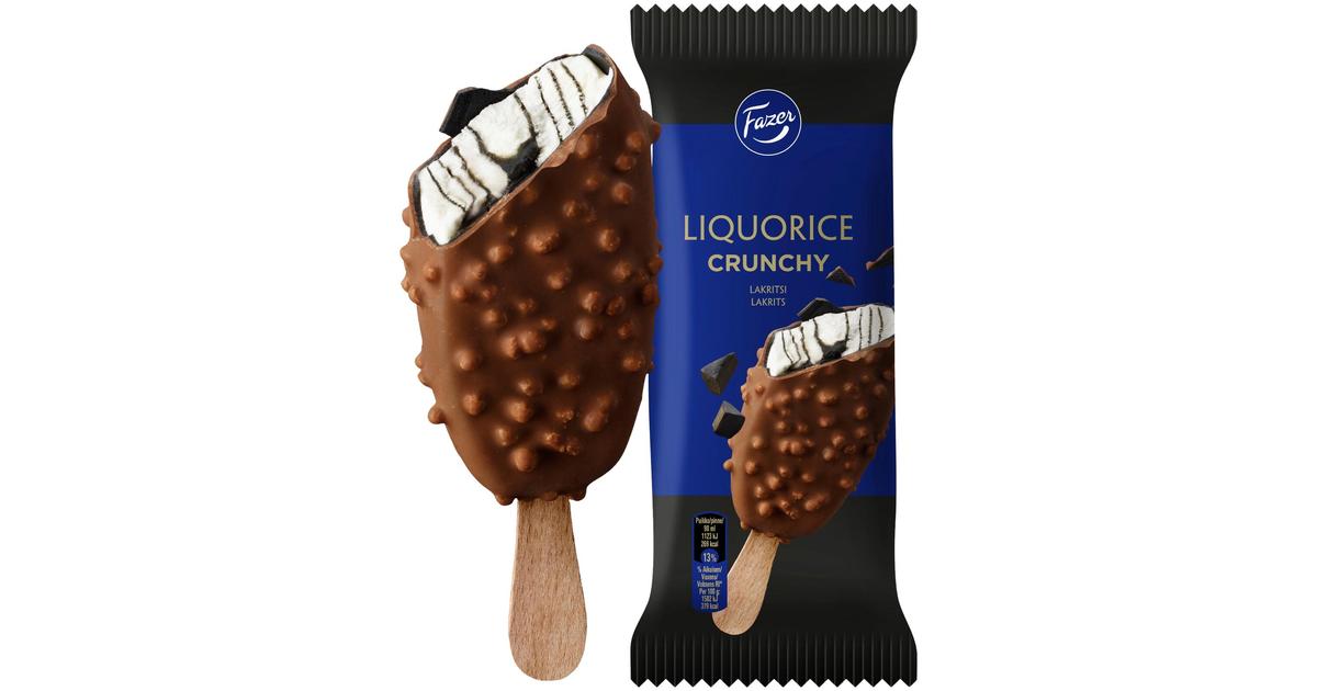 Fazer Liquorice Crunchy jäätelöpuikko 71g/90ml | S-kaupat ruoan ...