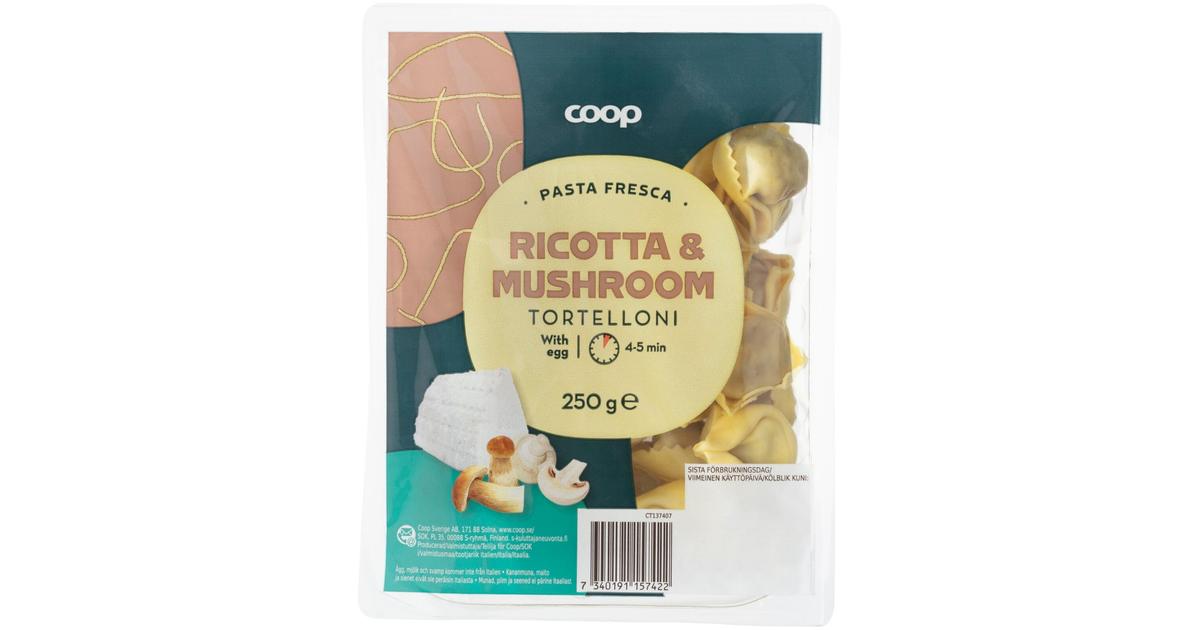 Coop Tortelloni tuorepasta ricotta & sieni 250 g | S-kaupat ruoan verkkokauppa