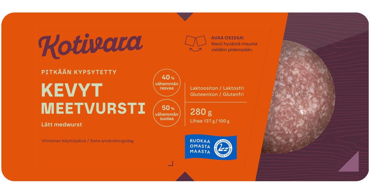 Kotivara Kevyt meetvursti 280 g | S-kaupat ruoan verkkokauppa