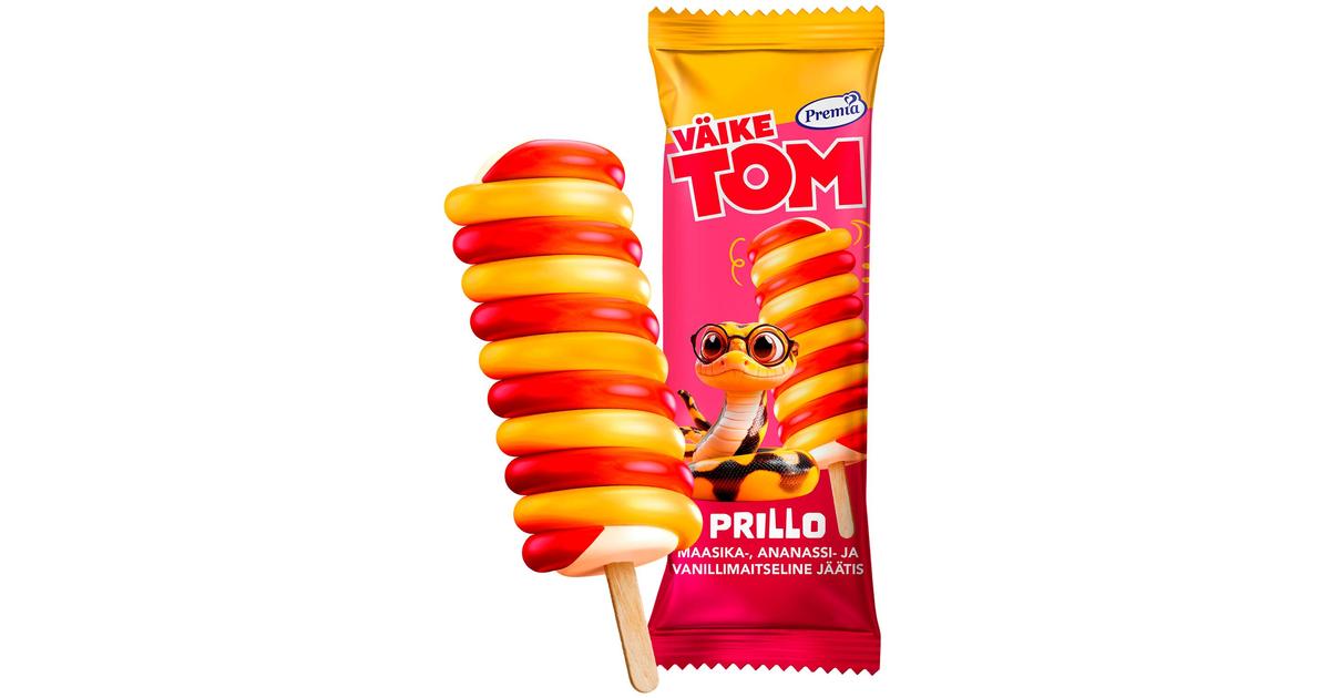 Väike Tom Prillo Maasika-ananassi-vanilli maitseline jäätis 75g/80ml ...