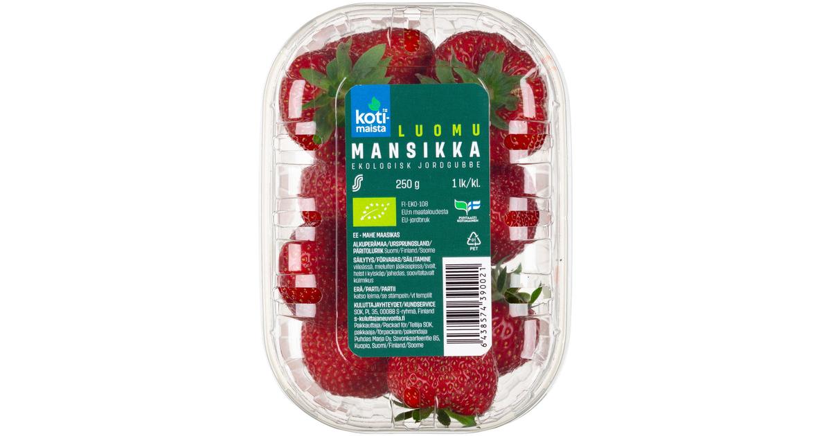 Kotimaista Mansikka 250g Luomu | S-kaupat ruoan verkkokauppa