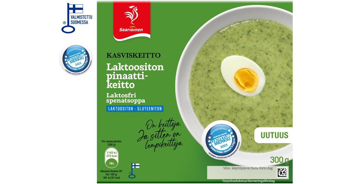 Saarioinen Laktoositon pinaattikeitto 300g | S-kaupat ruoan verkkokauppa