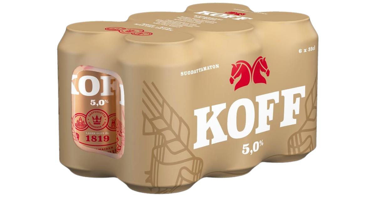 6-pack KOFF Suodattamaton olut 5 % tölkki 0,33 L | S-kaupat ruoan ...