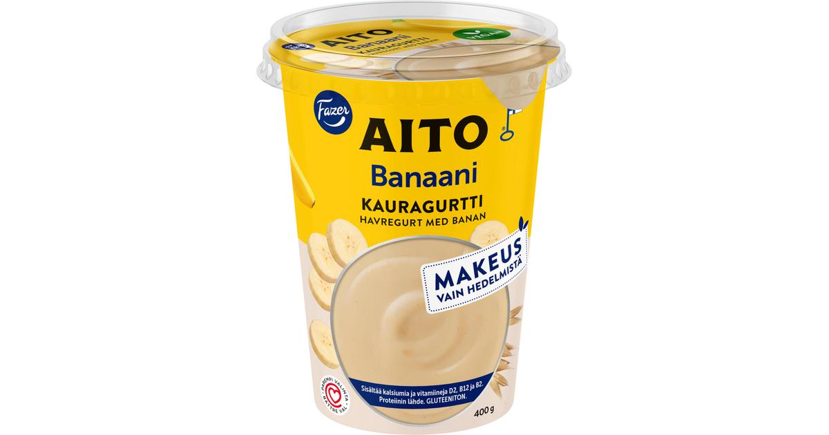 Fazer Aito Kauragurtti Banaani 400g, gluteeniton fermentoitu kauravälipala | S-kaupat ruoan ...