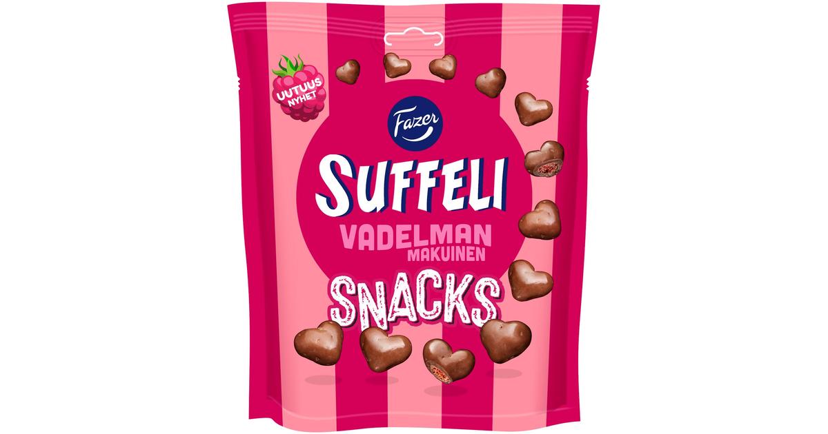 Fazer Suffeli Snacks Vadelma pussi 140g | S-kaupat ruoan verkkokauppa