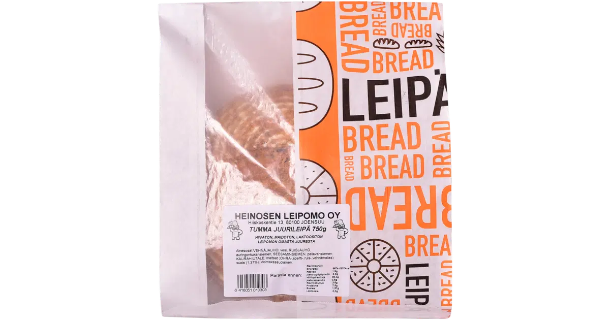 Heinosen Leipomo tumma juurileipä 750 g | S-kaupat ruoan verkkokauppa