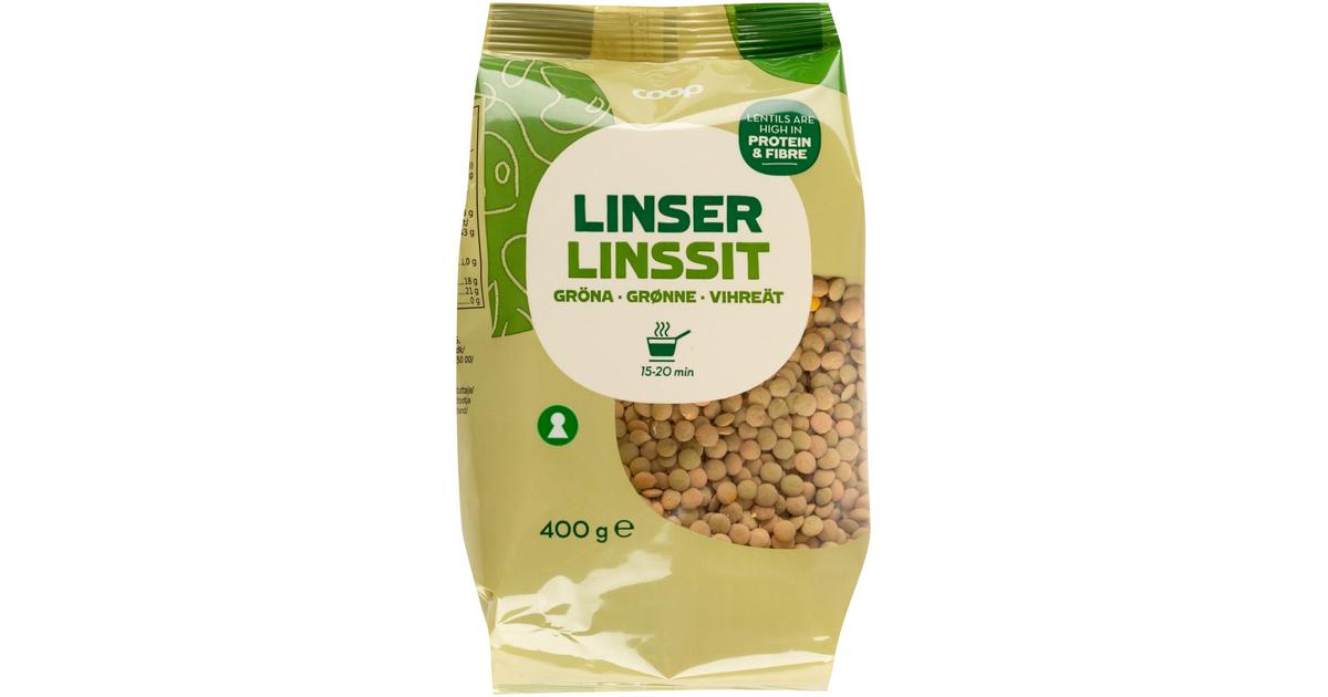 Coop vihreät linssit 400 g | S-kaupat ruoan verkkokauppa