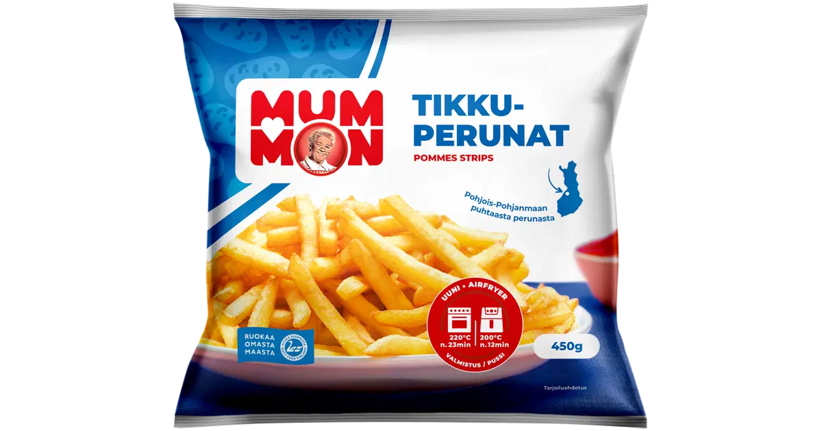 Mummon 450 g Tikkuperunat, pakaste | S-kaupat ruoan verkkokauppa