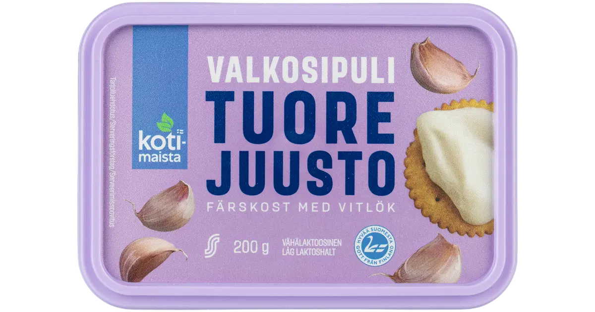 Kotimaista Tuorejuusto valkosipuli 200g | S-kaupat ruoan verkkokauppa