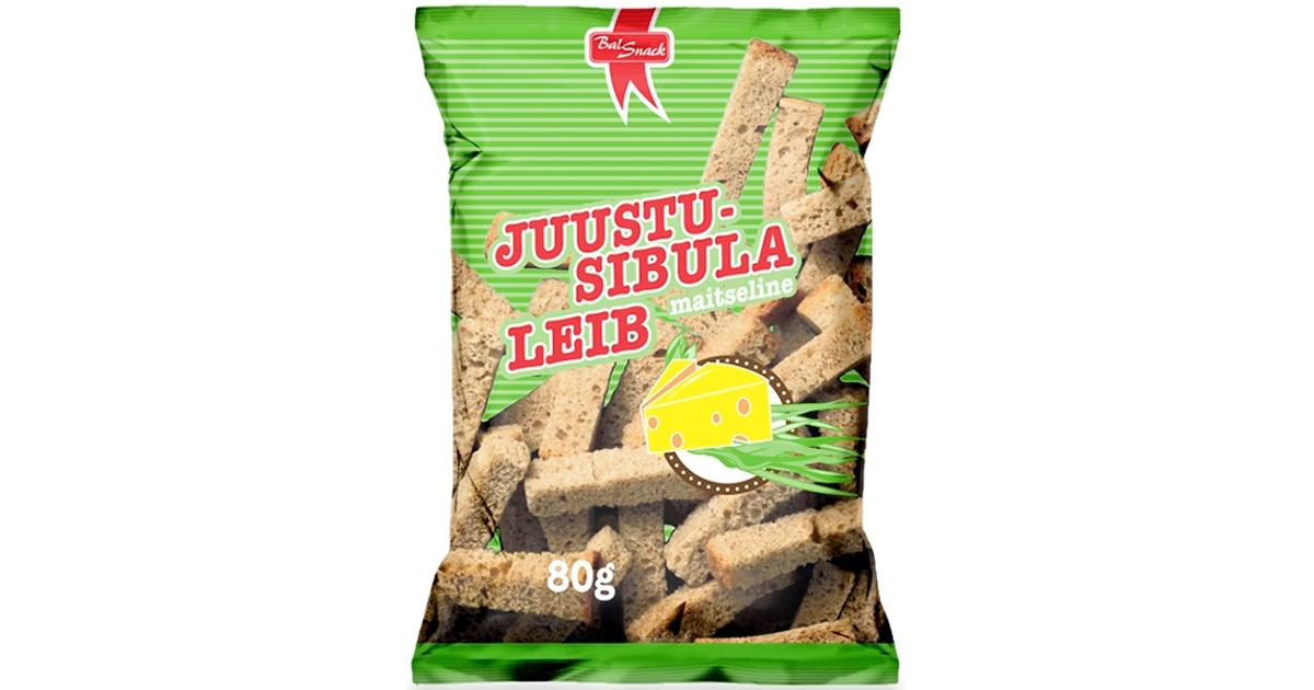 Balsnack juustu-sibulamaitselised leivad 80 g | Prisma | alati odavad hinnad, telli kaup otse koju